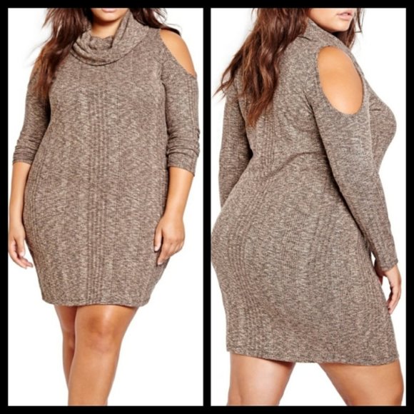 Love & Legend | Dresses | Love Legend Cold Shoulder Sweater Dress 2x ...